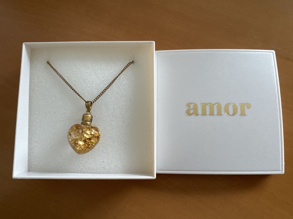 Gold Herz Kette mit echtem Blattgold (Neu (gemäss Beschreibung)) in Horgen für CHF 2 – mit ...