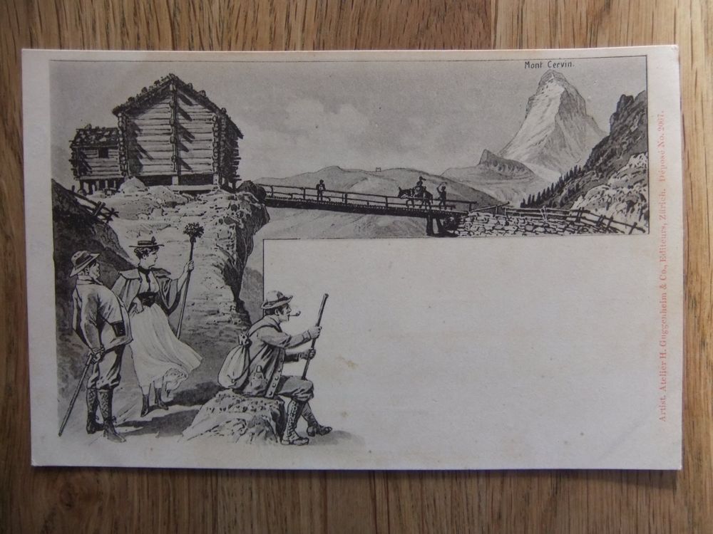Lithografie Zermatt Matterhorn Maultiertransport (Gebraucht) in St. Niklaus VS für CHF 12 – mit ...