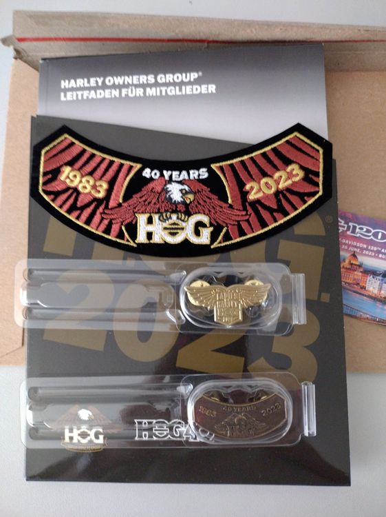 40 Jahre HOG Aufnäher und Pin 2023 (Neu und originalverpackt) in für ...