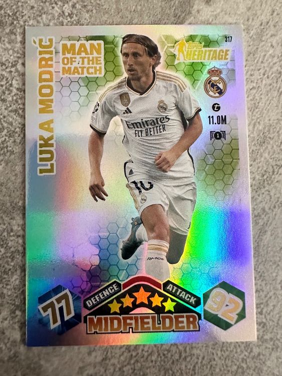 #317 LUKA MODRIC - HERITAGE - MATCH ATTAX EXTRA 23-24 TOPPS (Gebraucht ...