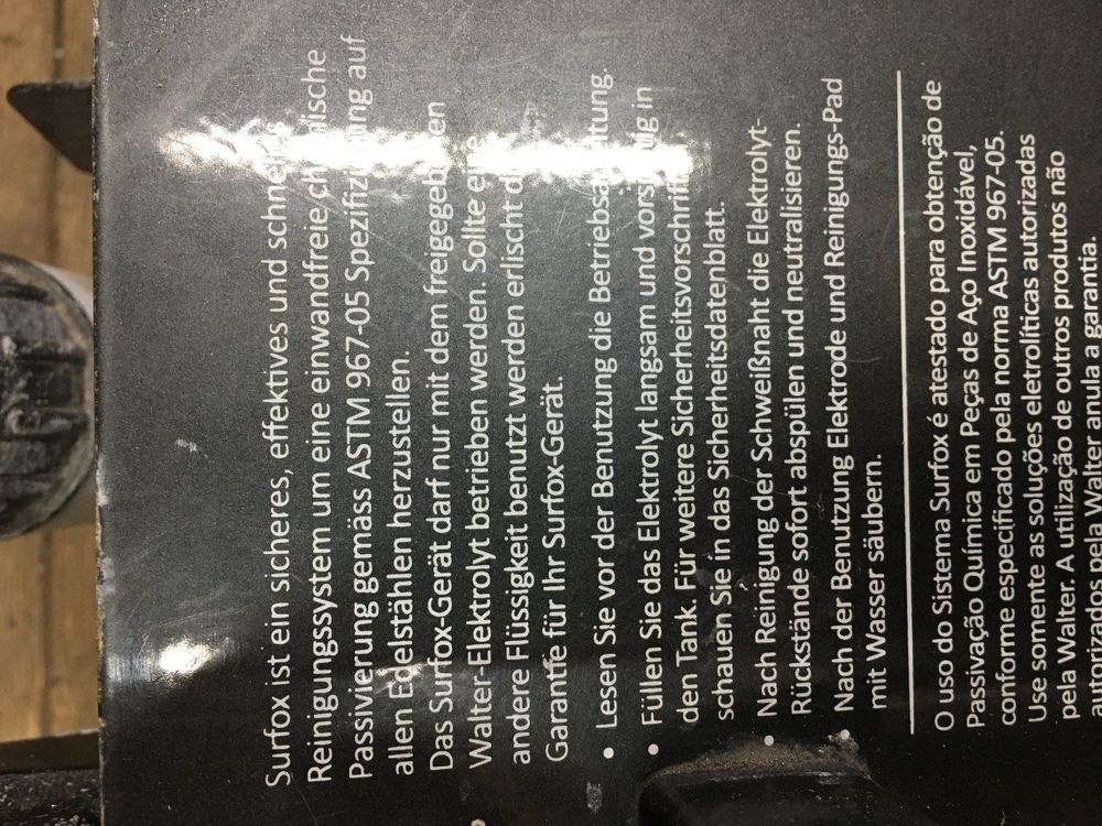 Walter surfox 304 Mig&Tig (Defekt) in Chénens für CHF 50 – nur Abholung ...