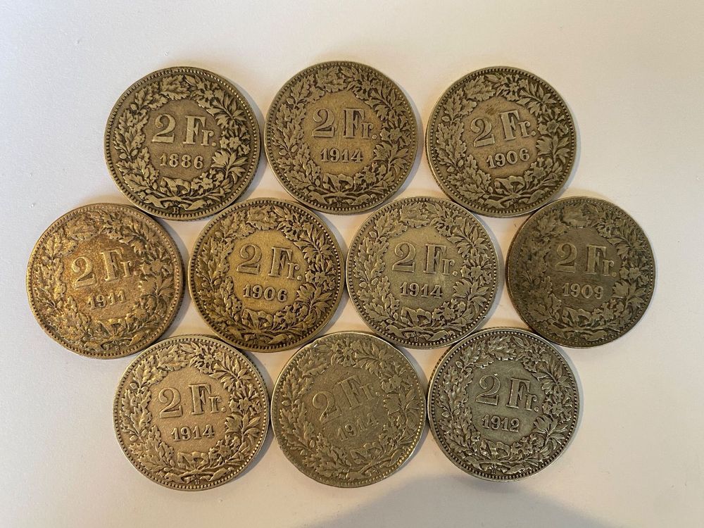 10 Stk 2.- über 100 Jahre Alt (2) (Gebraucht) in Ballwil für CHF 65 – mit Lieferung auf Ricardo ...