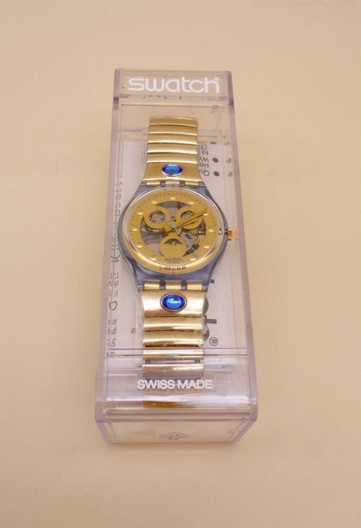 * SWATCH GOLD SMILE GN123 * MIT ORIGINAL BOX * WIE NEU ! * (Neu (gemäss ...
