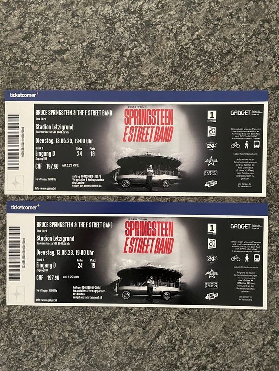 Tickets Bruce Springsteen 2 Top Sitzplätze | Kaufen auf Ricardo