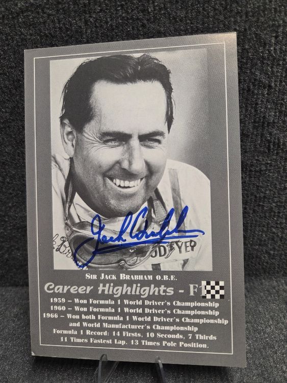 Jack Brabham Autogrammkarte, Formel 1 Legende, Top Zustand (Gebraucht ...