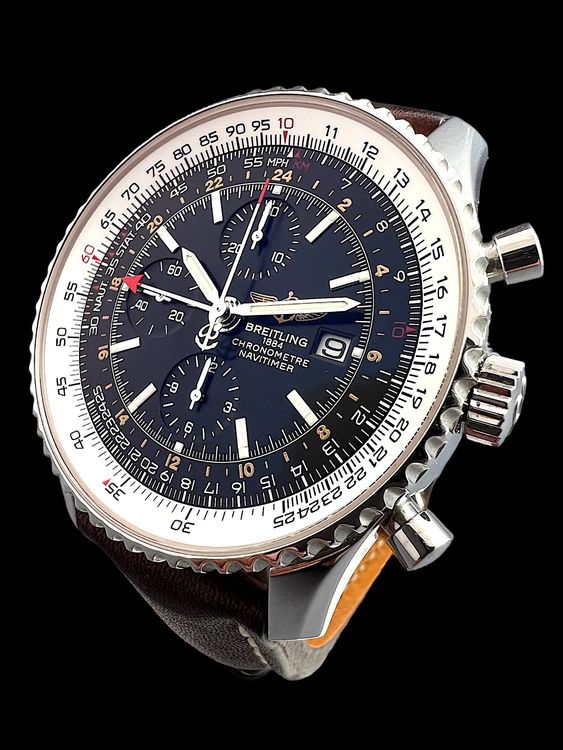 Breitling Navitimer World Automatic 46mm Stahl Fullset *U464 (Gebraucht ...
