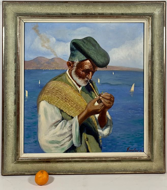 Neapolitanische Landschaft/Alten Mann mit Pfeife Gemälde Sig (Gebraucht) in Root für CHF 20 ...