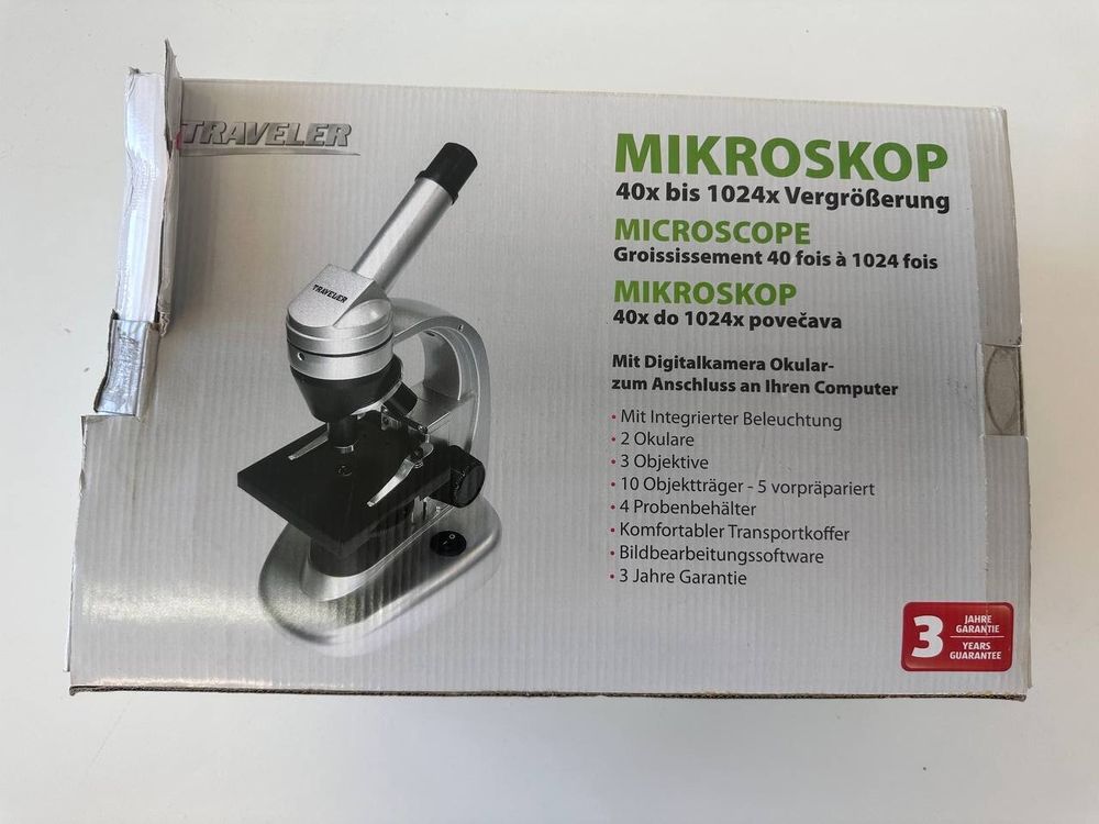 Traveler Mikroskop 40x bis 1024x Vergrösserung L 1541 | Kaufen auf Ricardo