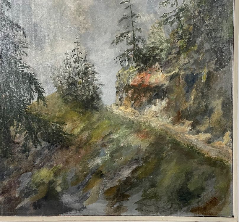 Grosses faszinierendes Landschaft Gemälde unleserlich Sign | Kaufen auf Ricardo