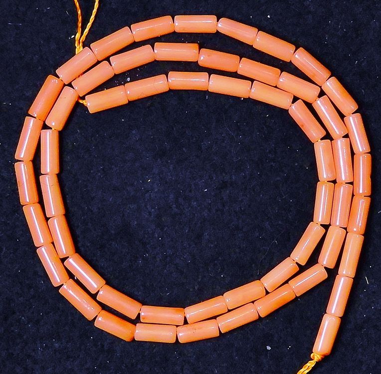 1 Strang echte top hell orange Korallen Perlen 7 x 3 mm | Kaufen auf ...