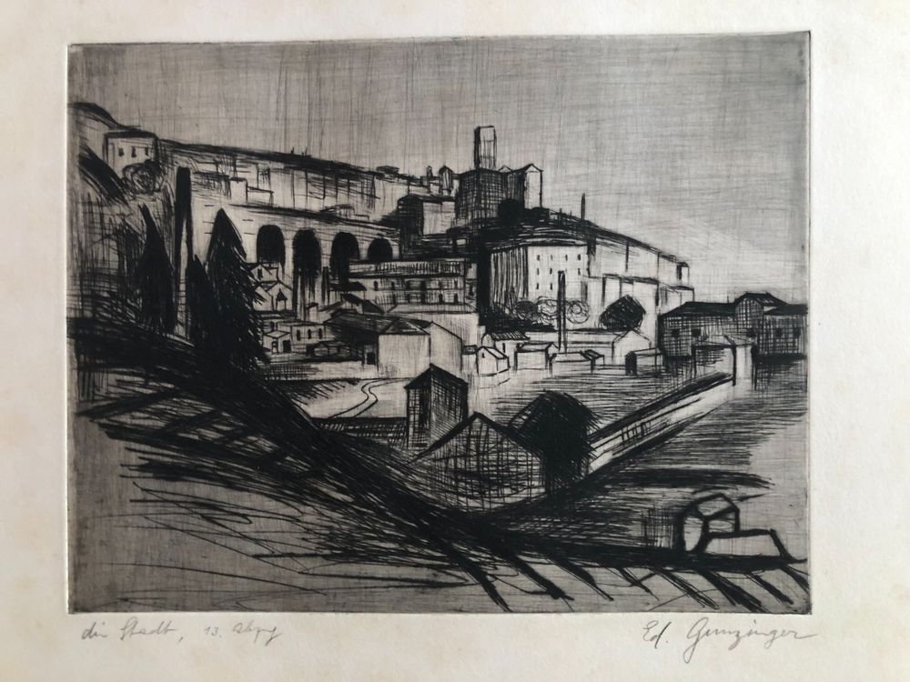 Eduard Gunzinger «Die Stadt», Litho mit Bleistiftsignatur (Gebraucht ...