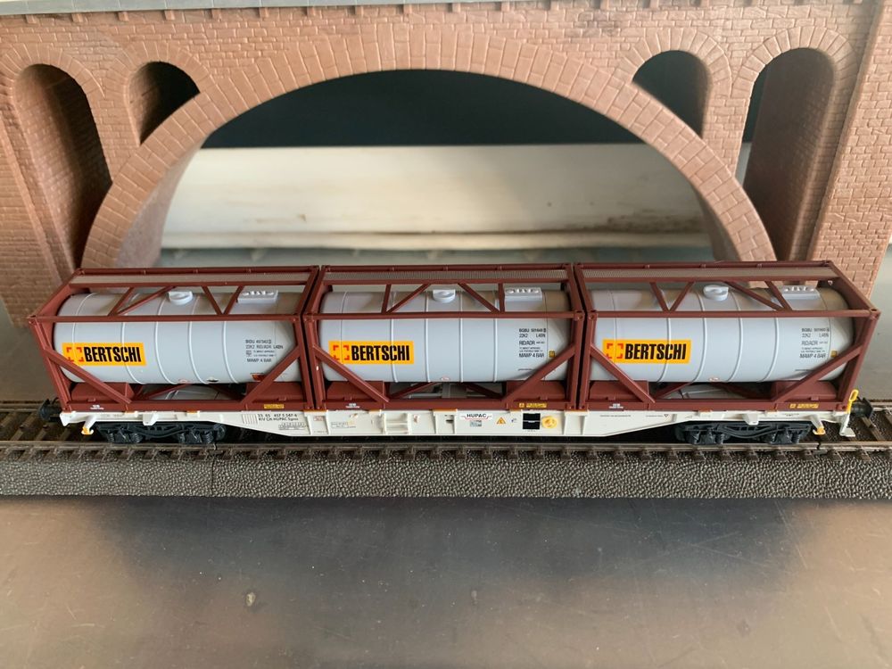 Neu Containerwagen Bertschi H0 WS Sgnss / Epoche 6 / 47097 (Neu und ...