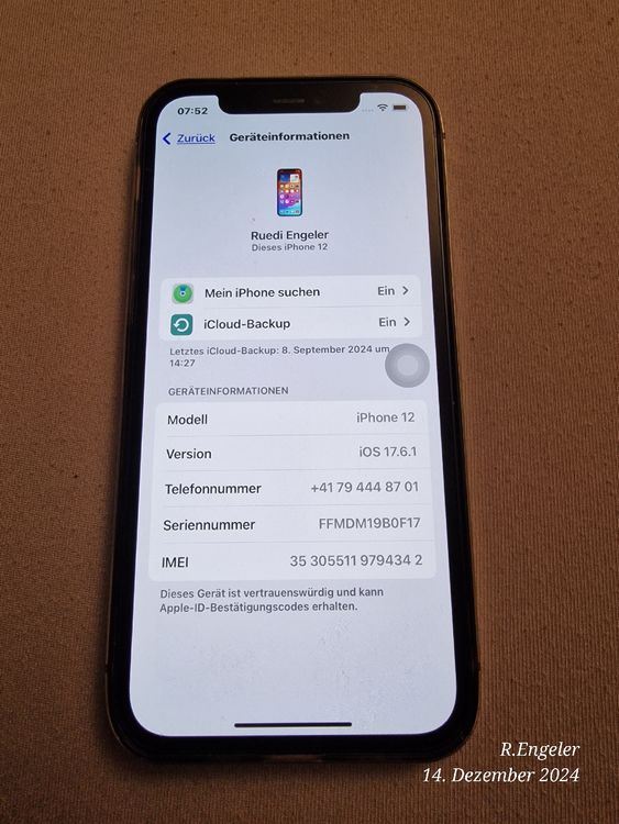 iPhone 12, iOS 17.6.1, guter Zustand. (Gebraucht) in Wil SG für CHF 89.5 – mit Lieferung auf ...