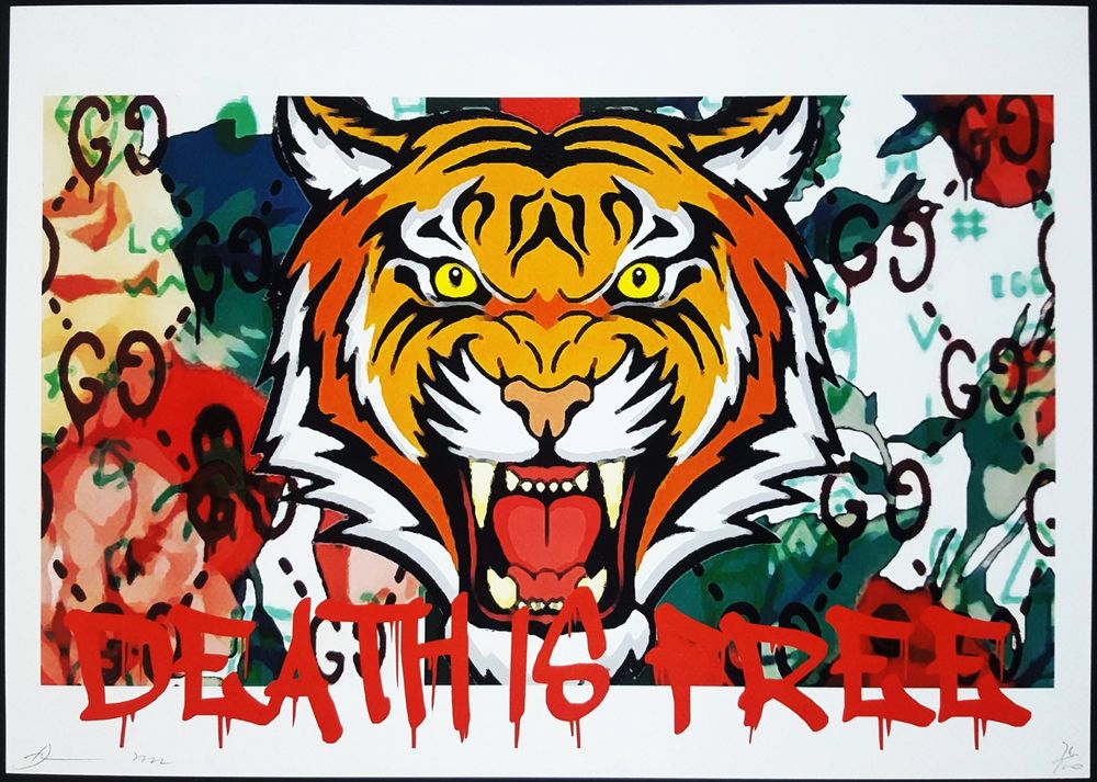 Death NYC Ltd Ed Graffiti Pop Art Druck " Gucci Tiger 76/100 (Neu ...