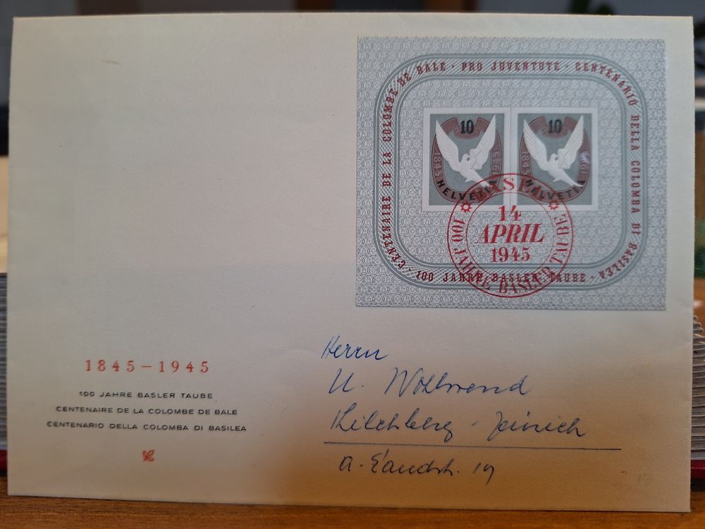 W23 Sonderblock / Brief Baslertaube ET! (Gebraucht) in Balgach für CHF 18 – mit Lieferung auf ...