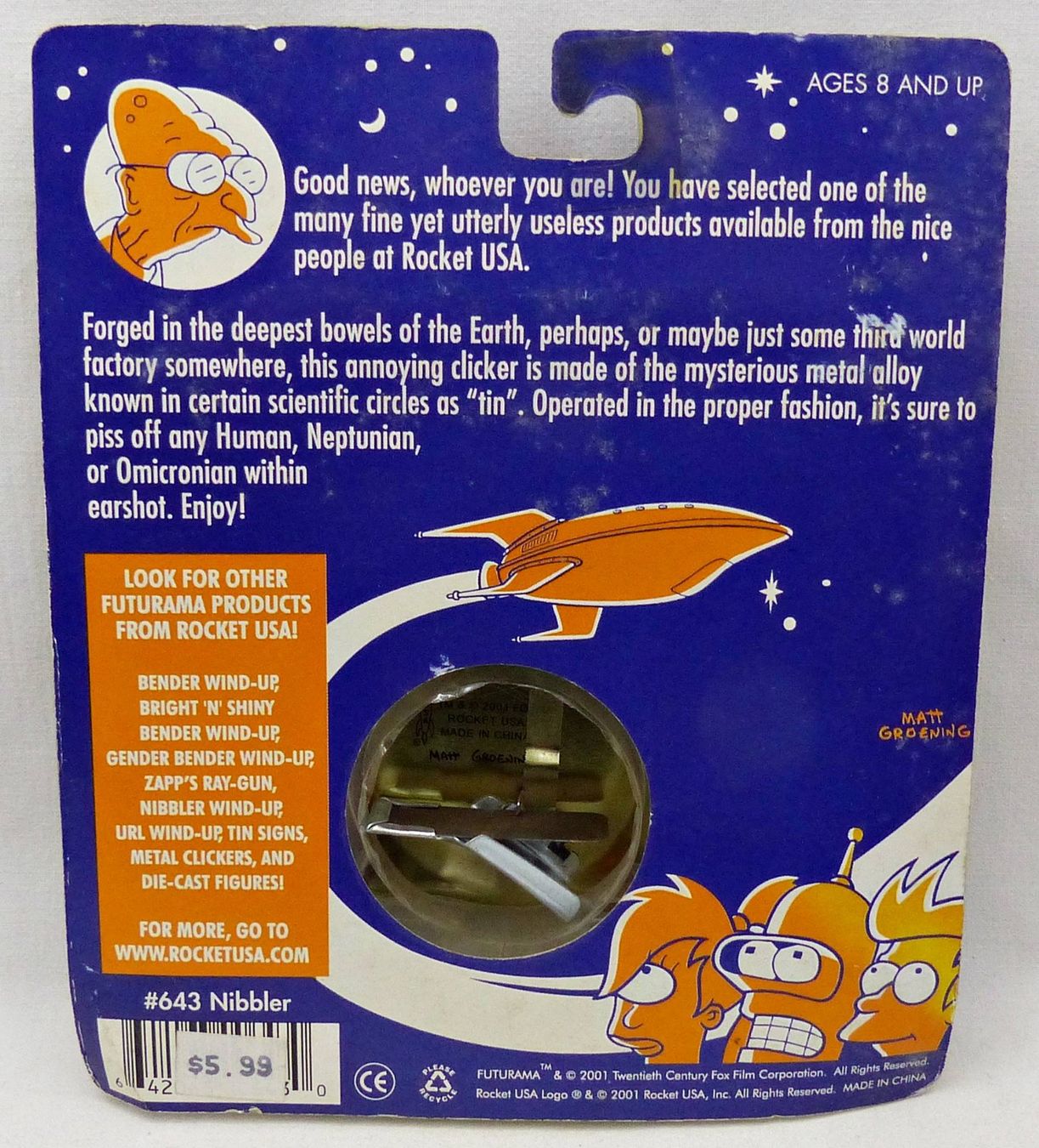 FUTURAMA METAL CLICK TOYS BENDER NIBBLER DEVIL SET 2001 (Neu und ...