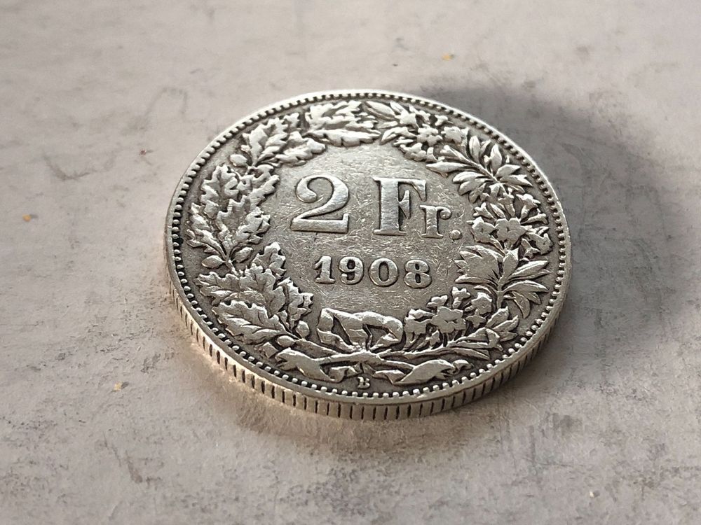 Schweiz 2 Franken 1908 Silber Rar (Gebraucht) in Flumenthal für CHF 11 – mit Lieferung auf ...