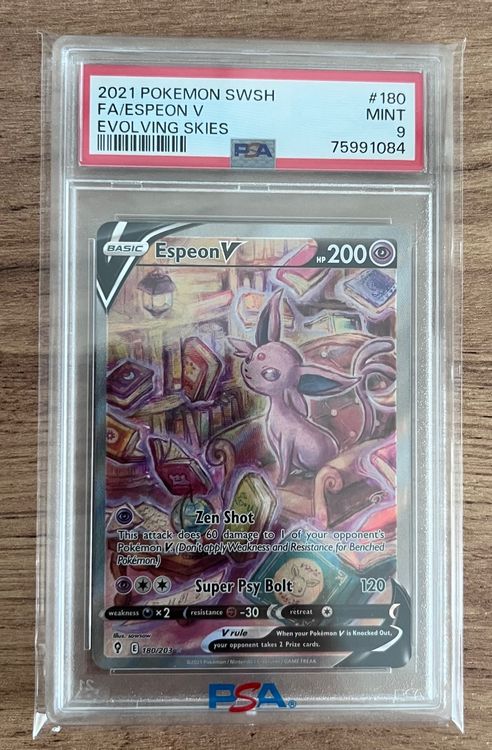 Espeon V Alt Art 180/203 Pokemon Evolving Skies PSA 9 (Neu (gemäss Beschreibung)) in Andelfingen ...