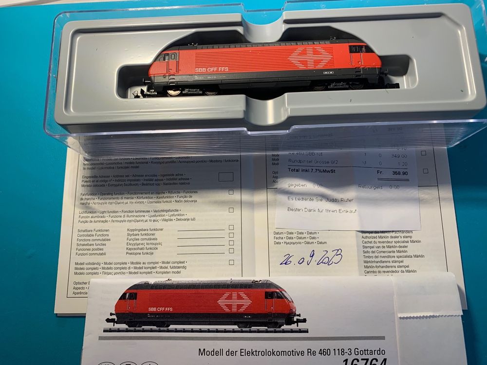 Minitrix SBB; RE 460 118-3 Gottardo; Spur N; mit Garantie (Gebraucht ...