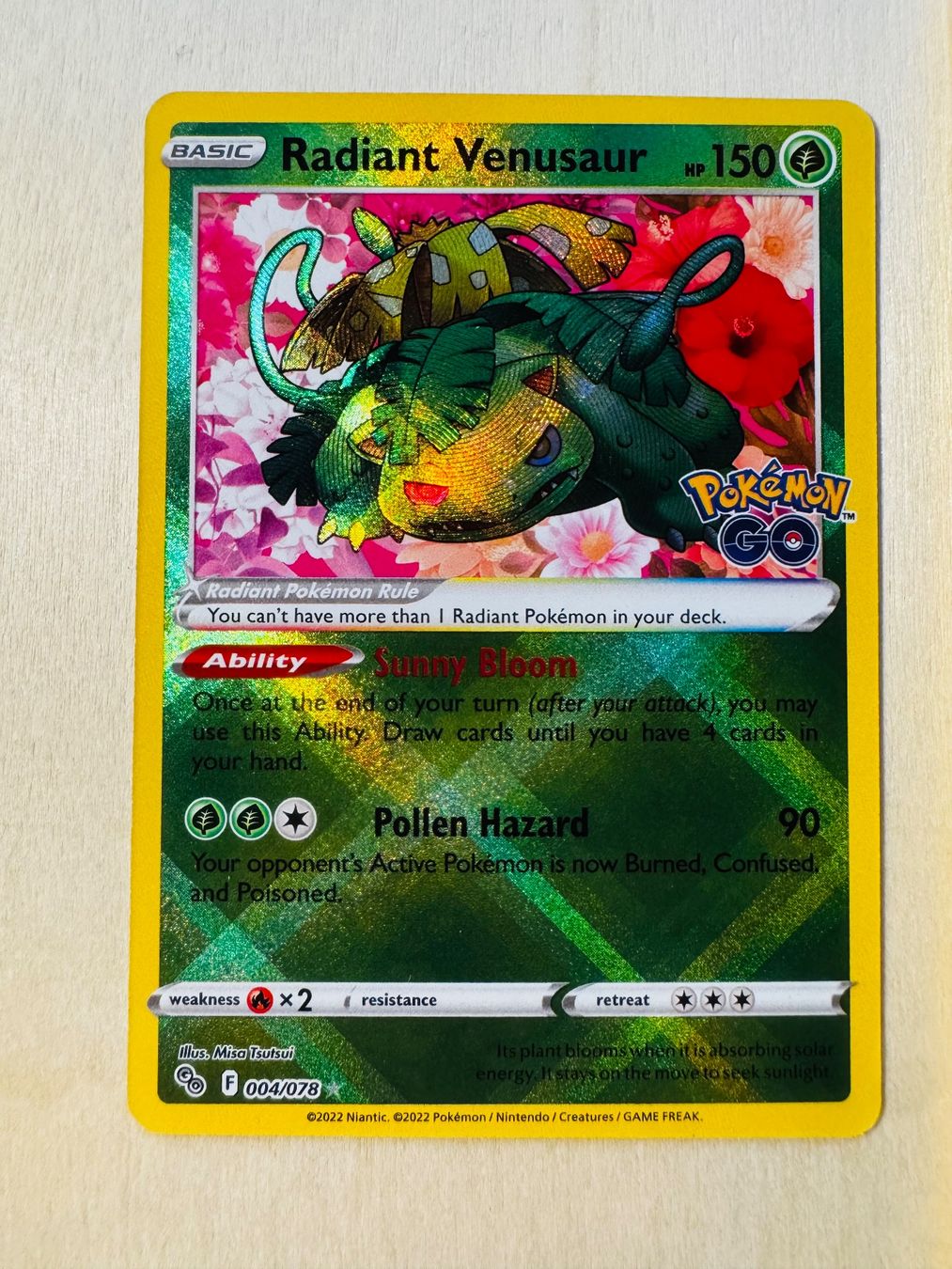 Carte Pokémon Radiant Venusaur PGO 004/078 NM Pokémon GO (Neuf (Voir ...