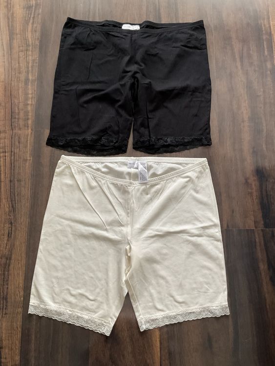 2x Damen Radler Shorts Gr. 52/54 mit Spitze schwarz weiss (Gebraucht) in langenthal für CHF 4 ...