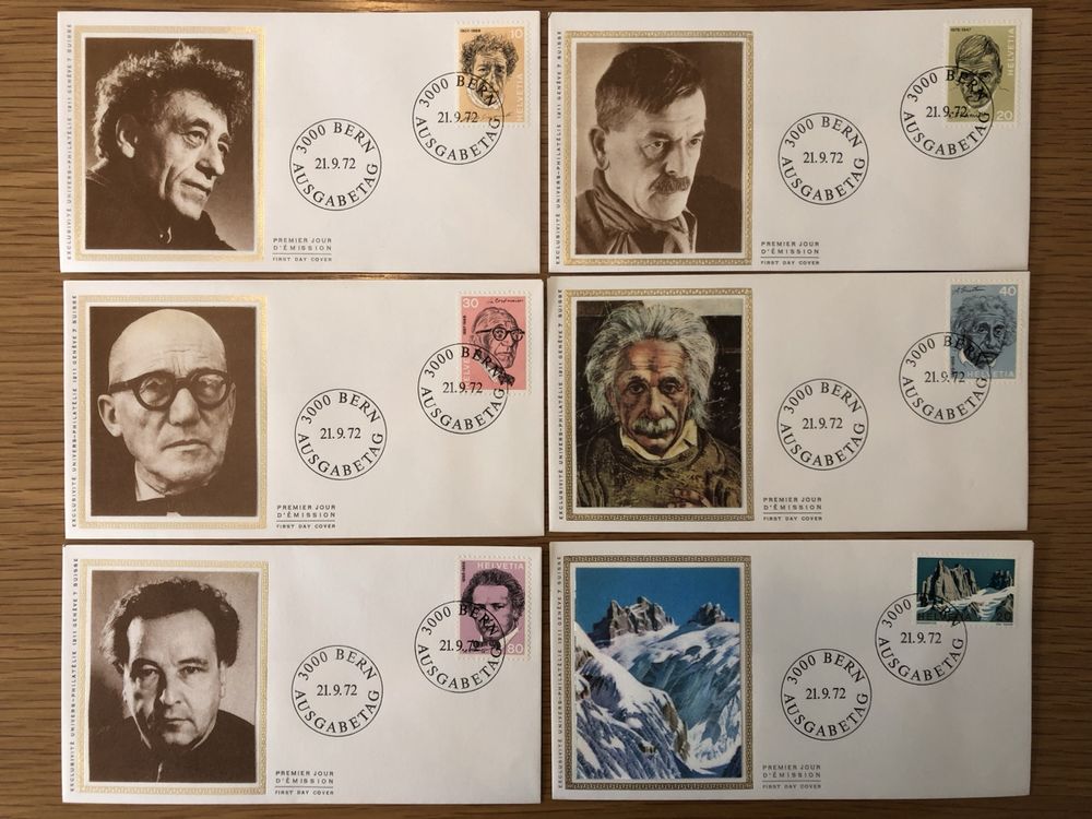 6 FDC 1972 mit Seidenbild Illustration US Format | Kaufen auf Ricardo