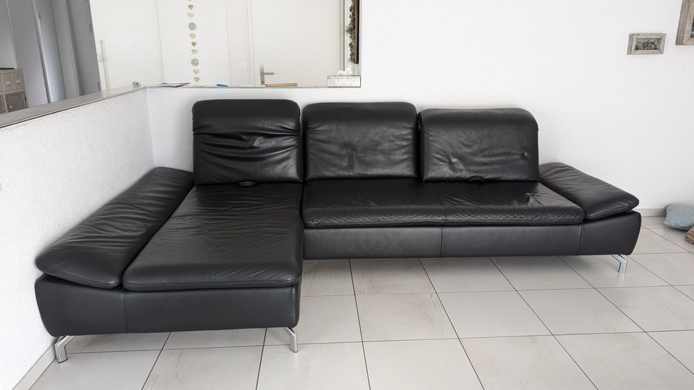 Ledersofa schwarz (Gebraucht) in Rüderswil für CHF 50 – nur Abholung ...