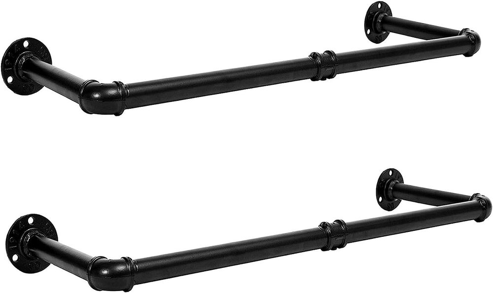 2er-Set Kleiderstangen Industrierohr Garderobenstangen 80cm (Neu und originalverpackt) in ...