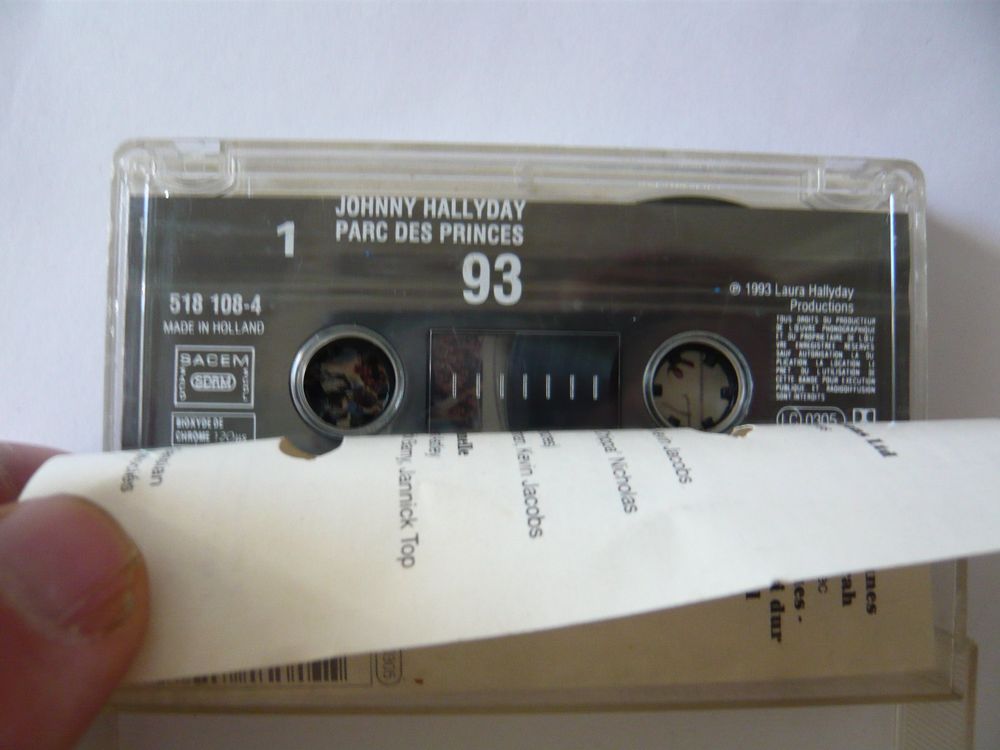 CASSETTE AUDIO JOHNNY HALLYDAY PARC DES PRINCES 1993 | Kaufen auf Ricardo