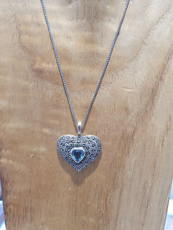 Kostbarer Blautopas Markasiten/Pyrit Anhänger an Kette 😍😍 (Gebraucht) in Wohlen AG für CHF 799 ...