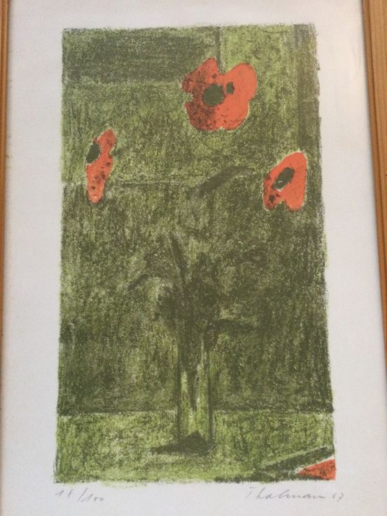 Lithografie Mohnblumen signiert P. Thalmann Enkel Cuno Amiet | Kaufen auf Ricardo