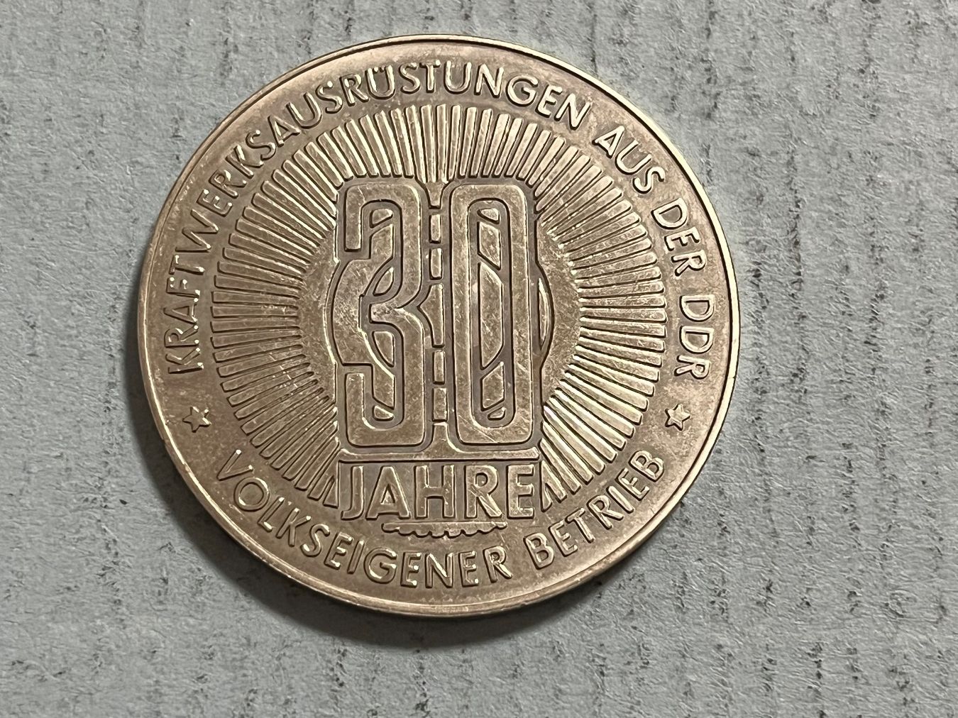 DDR Gedenkmünze 30 Jahre VEB Bergmann-Borsig/GMB 1949-79 (Gebraucht) in ...