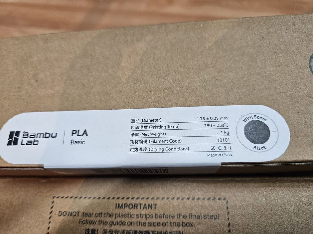 Bambu Lab PLA Basic Black (1kg mit Spuhle + 1kg Refill) (Neu und ...