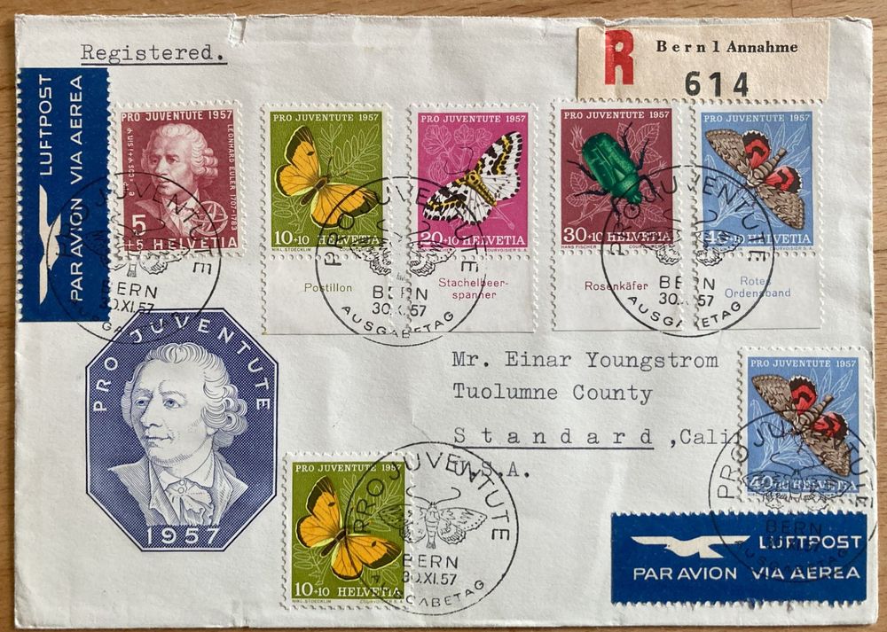 R-FDC Pro Juventute 1957 mit Tabs illustriert, SBK 50 Fr. | Kaufen auf Ricardo