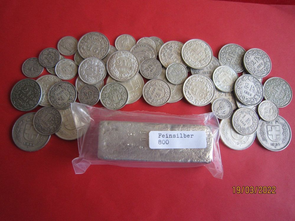 Silberbarren + Lot CH Silbermünzen (Gebraucht) in Lengnau AG für CHF ...
