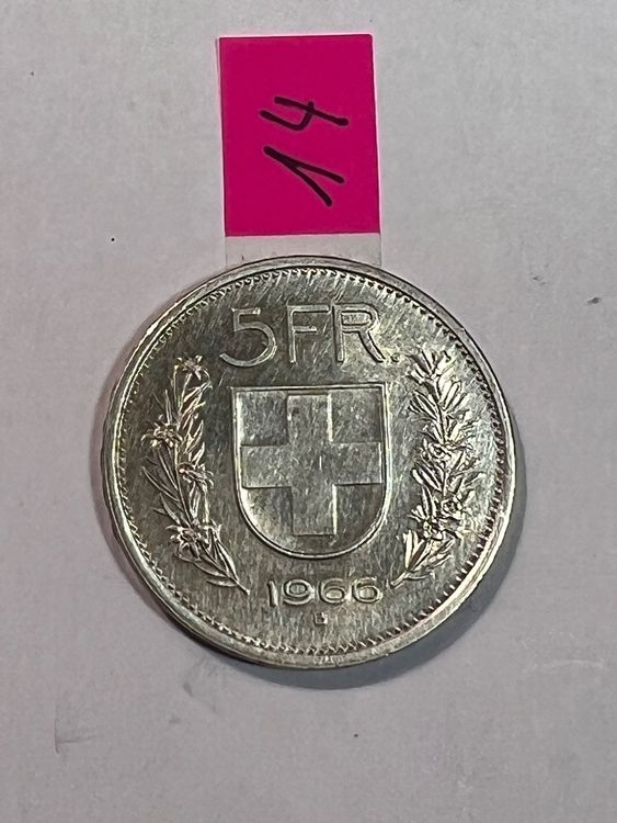 Silbermünze 5 Franken 1966 Helvetia Schweiz🇨🇭 (Gebraucht) in Dürnten für CHF 14 – mit Lieferung ...