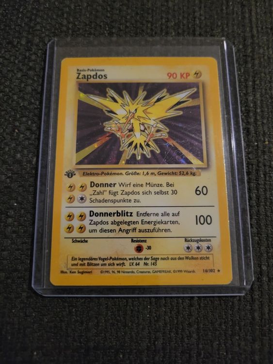 Pokemon Base Set Zapdos First Edition Vintage (Gebraucht) in Kriens für ...