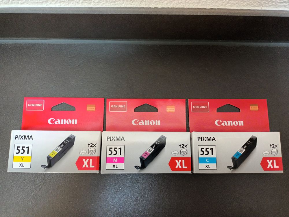 Canon Tintenpatronen PIXMA 551 XL NEU (gelb, pink, blau) (Neu und ...