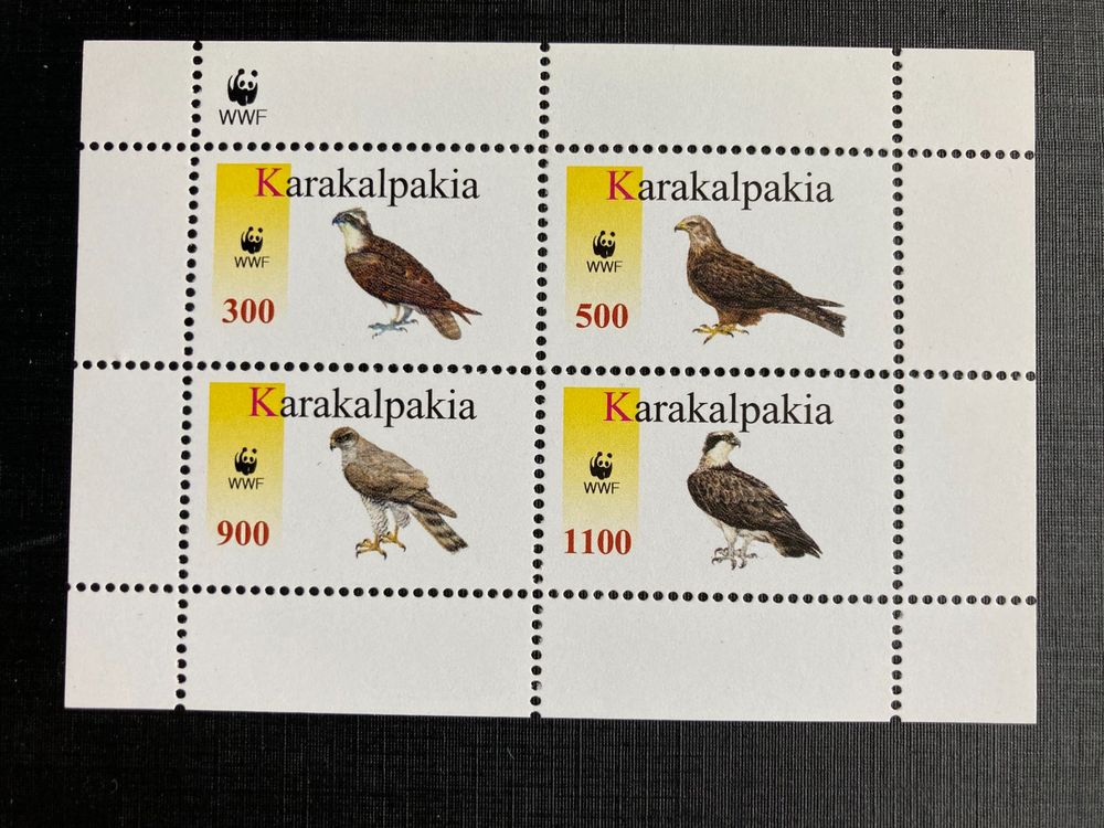 Karakalpakia Kleinbogen WWF Vögel postfrisch (Neu (gemäss Beschreibung ...