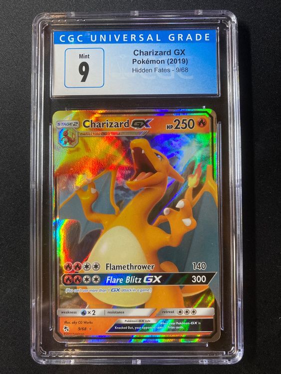 Charizard GX 9 - CGC 9 MINT- Glurak - Hidden Fates - EN ab 1 (Neu ...