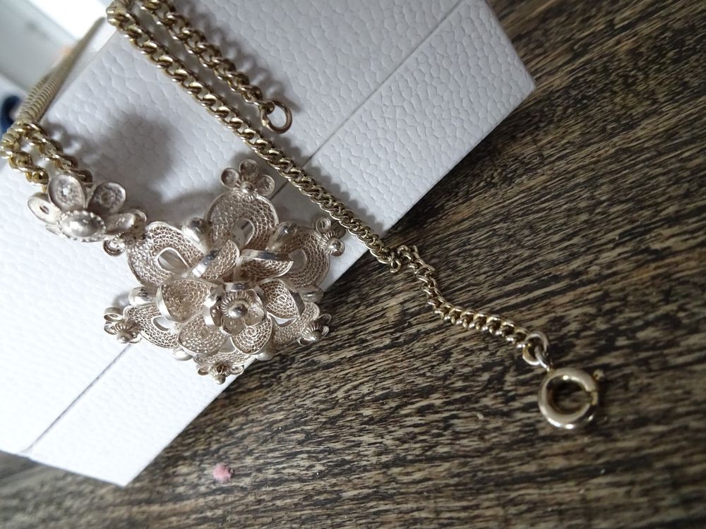 Trachtenschmuck Silberkette mit Blumen Anhänger 925 Vintage (Gebraucht) in Winterthur für CHF 18 ...