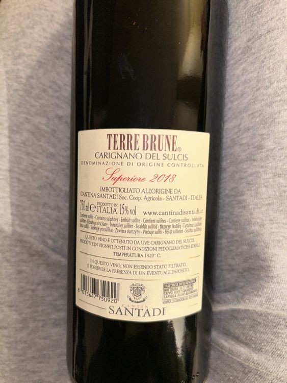 Vin rouge Terre Brune 2018 Sardaigne Italie 👌🍷🍇 (Neuf avec emballage d ...