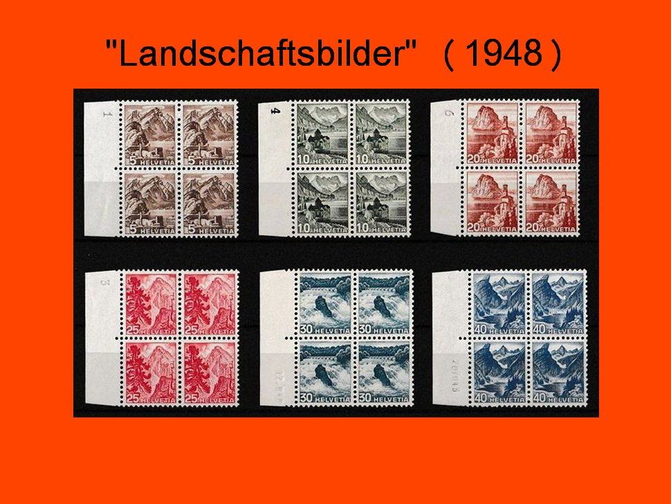 "Viererblock-Serie" Landschaftsbilder (Farbänderungen 1948) (Neu (gemäss Beschreibung)) in ...
