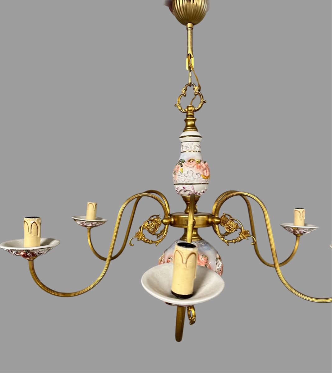 Vintage Capodimonte style chandelier 6 arm Lights Porcelain (Gebraucht ...