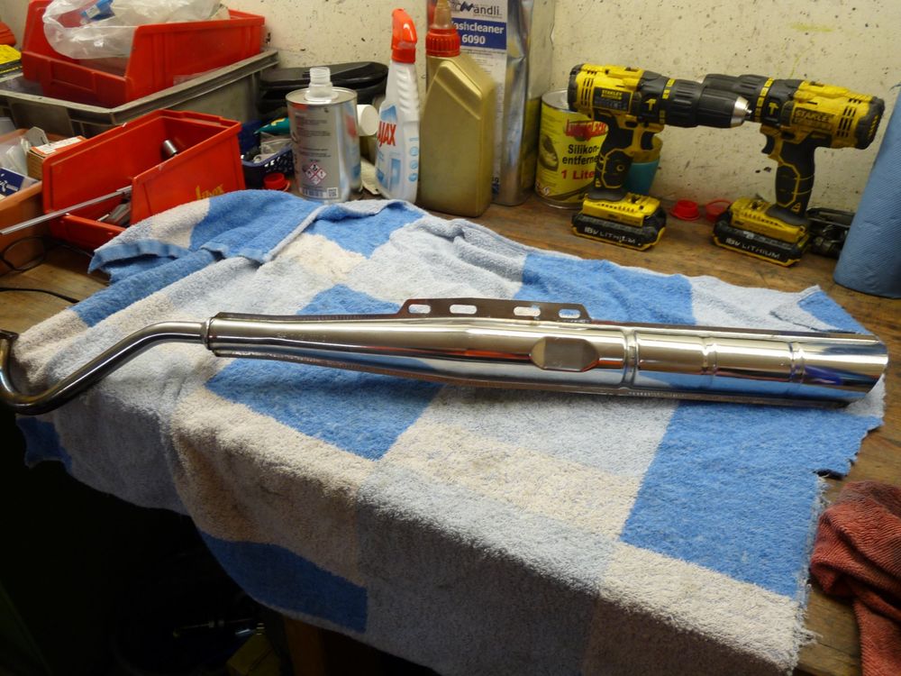 Puch Maxi N/S, Sport X30 Auspuff 22mm mit Nummer (Gebraucht) in Oberdorf BL für CHF 45 – mit ...