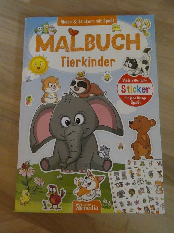 Malbuch "Tierkinder" Malen & Stickern mit Spass! (Neu und ...