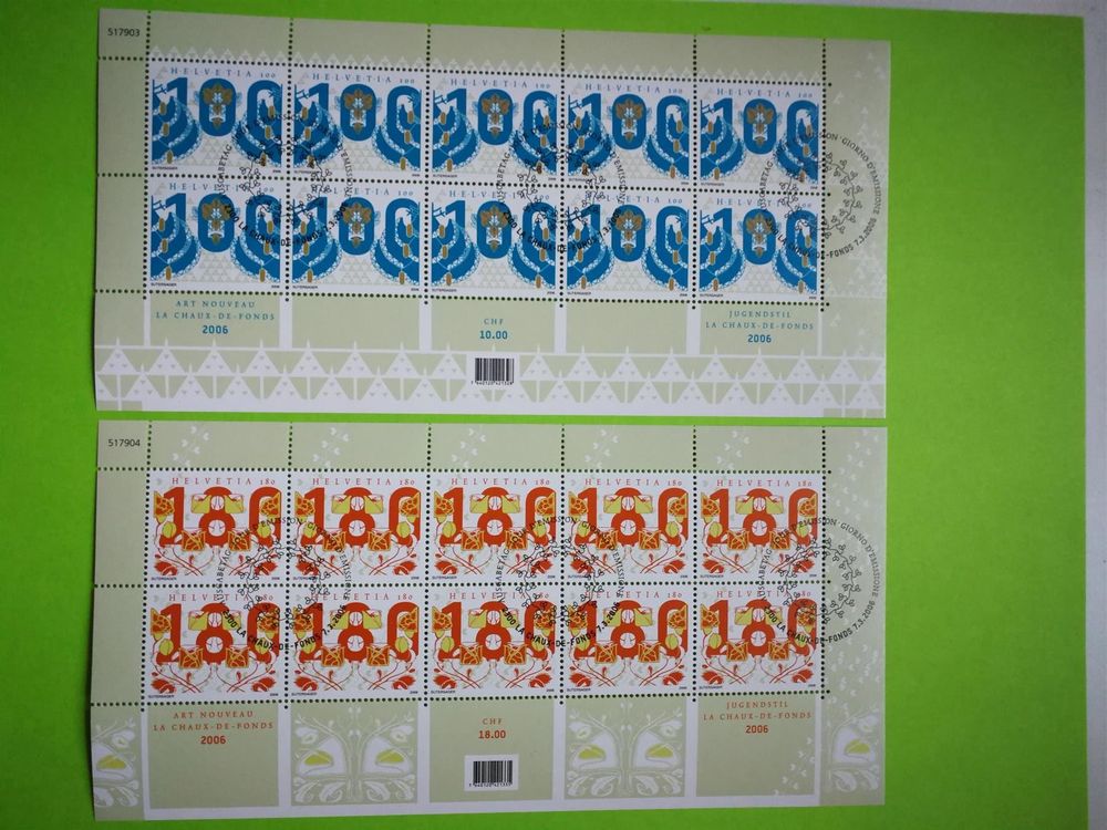 Nr. 1190+1191 Kleinbogen ET /3336 (Neu (gemäss Beschreibung)) in Obfelden für CHF 8 – mit ...