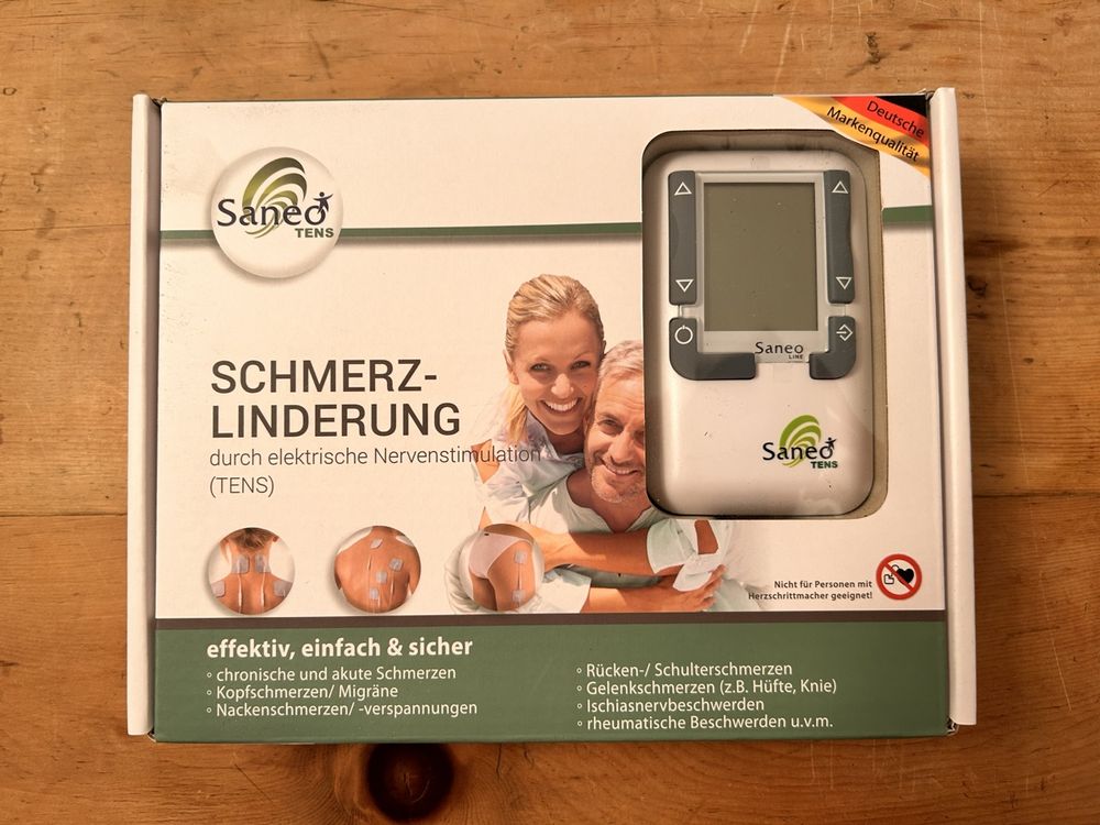 Saneo TENS Schmerztherapiegerät - Neuwertig & Komplett! (Neu (gemäss ...