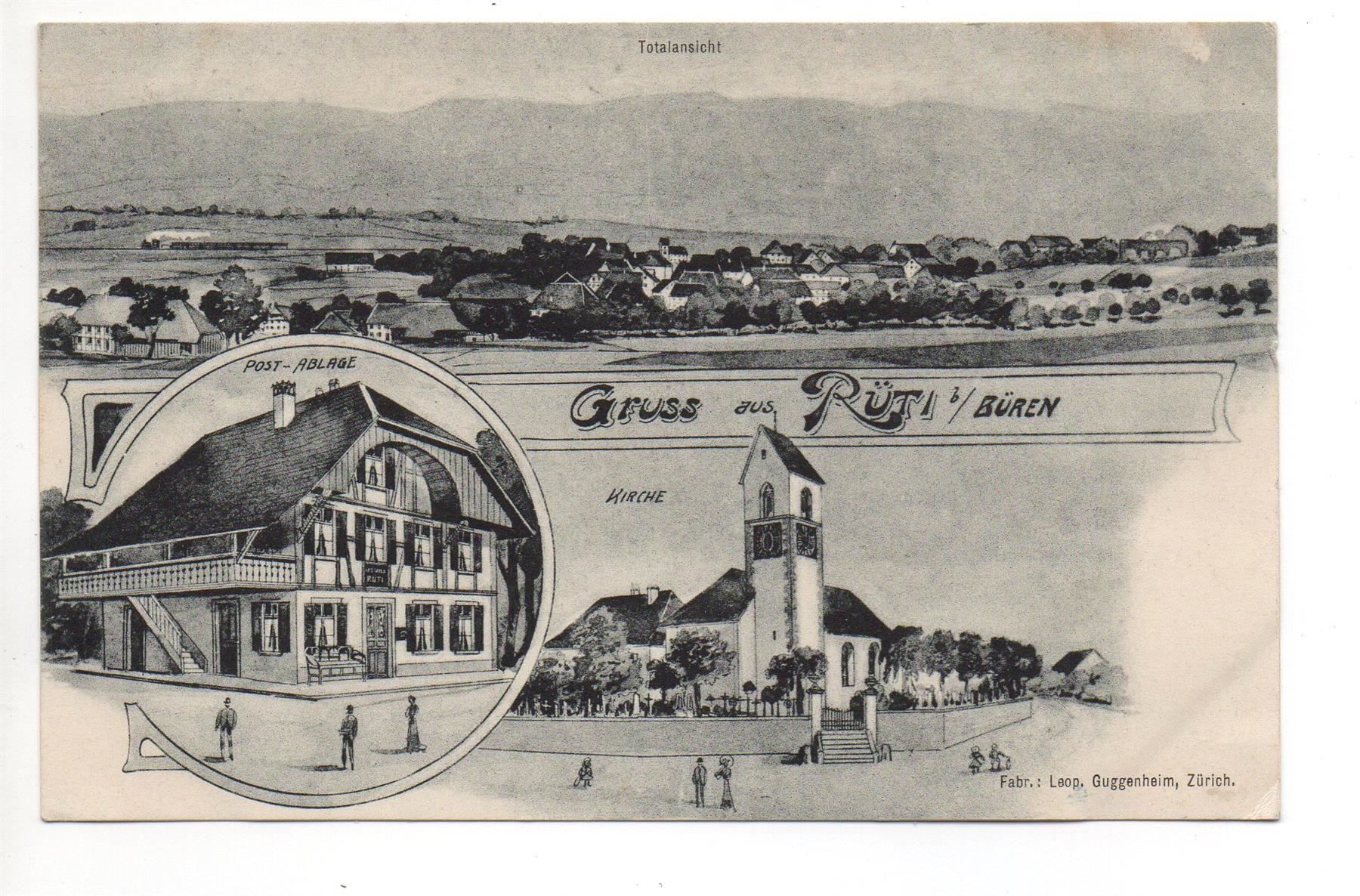 LITHO Gruss aus RÜTI BEI BÜREN Post - Kirche (Gebraucht) in Jona für ...