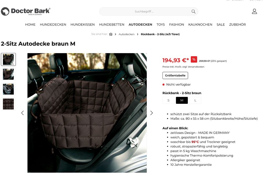 Autoschondecke Dr. Bark, Hunddecke | Kaufen auf Ricardo